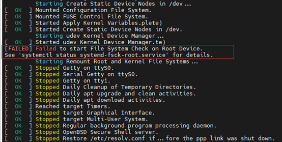 linux遇到文件系统检查失败问题
